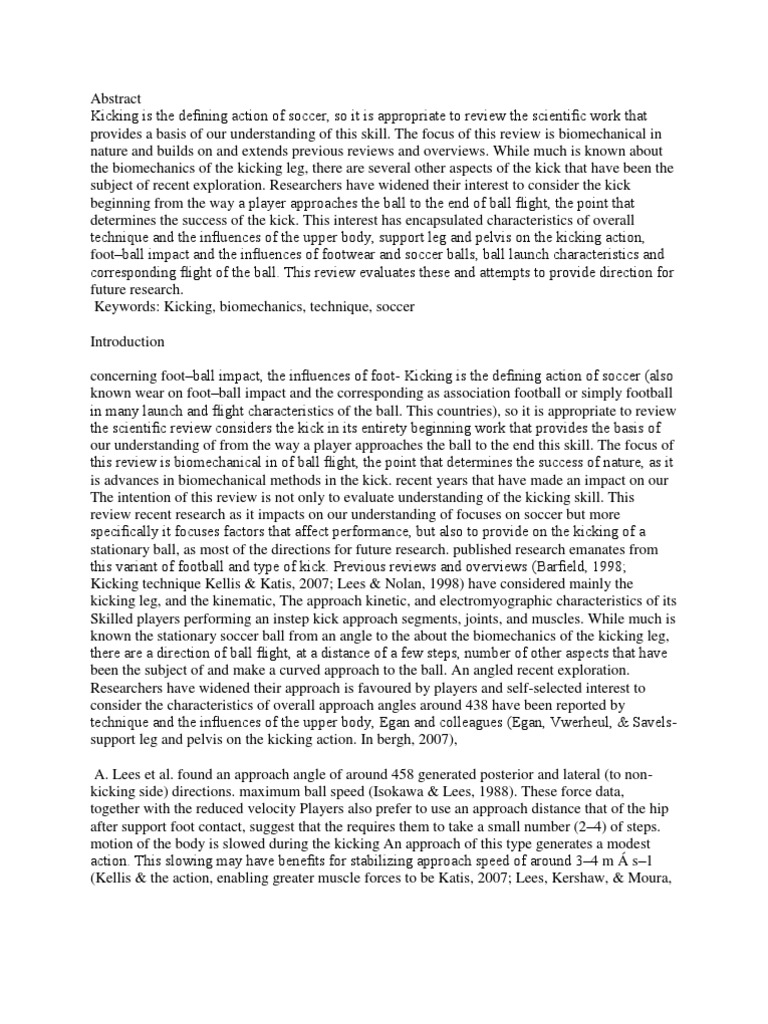 Kicking Action of Soccer | PDF | Anatomical Terms Of Motion | Drag ...