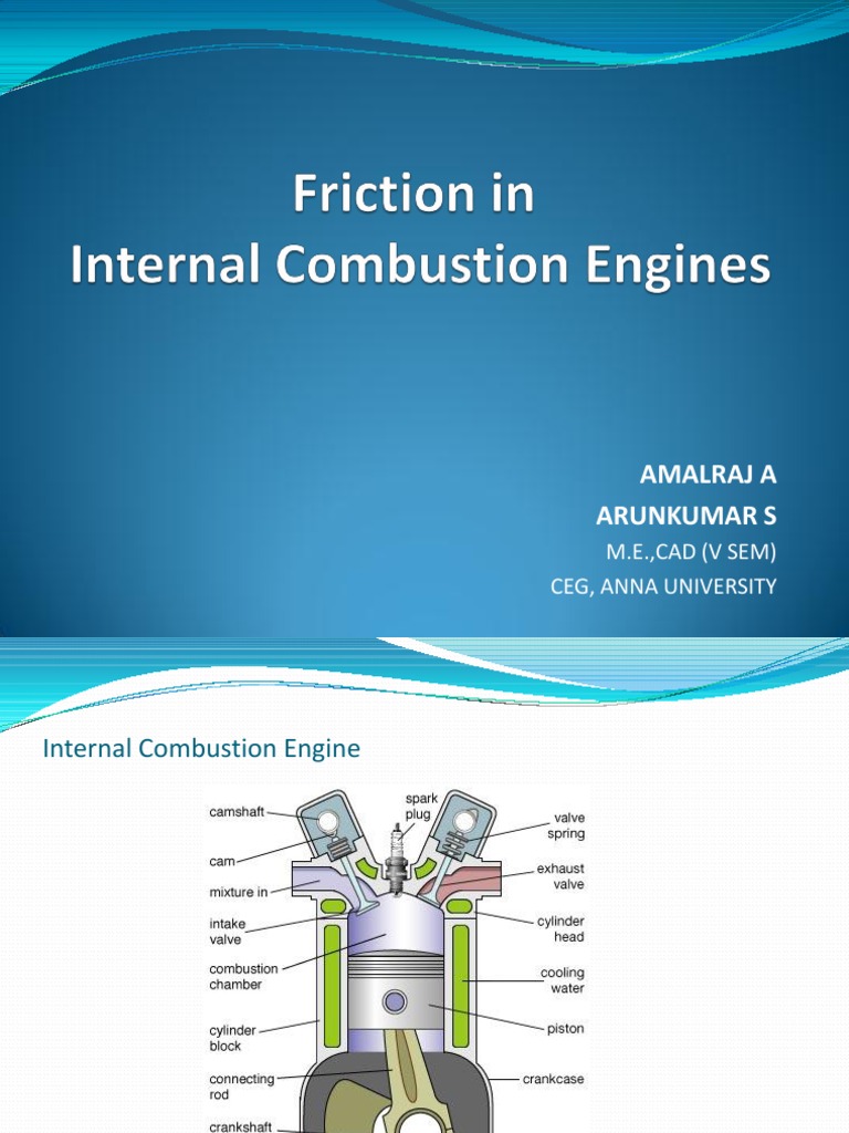 Friction in IC Engines | PDF | Piston | Friction