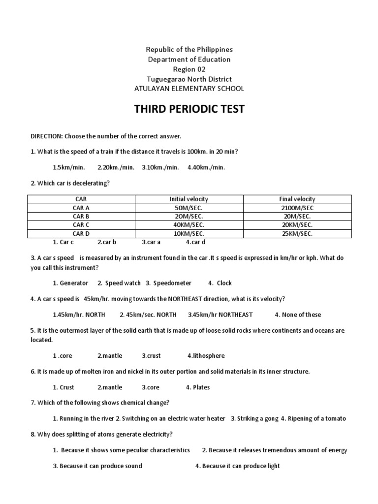 Third Periodic Test