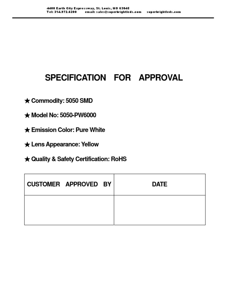 Led 5050 Data Sheet | PDF