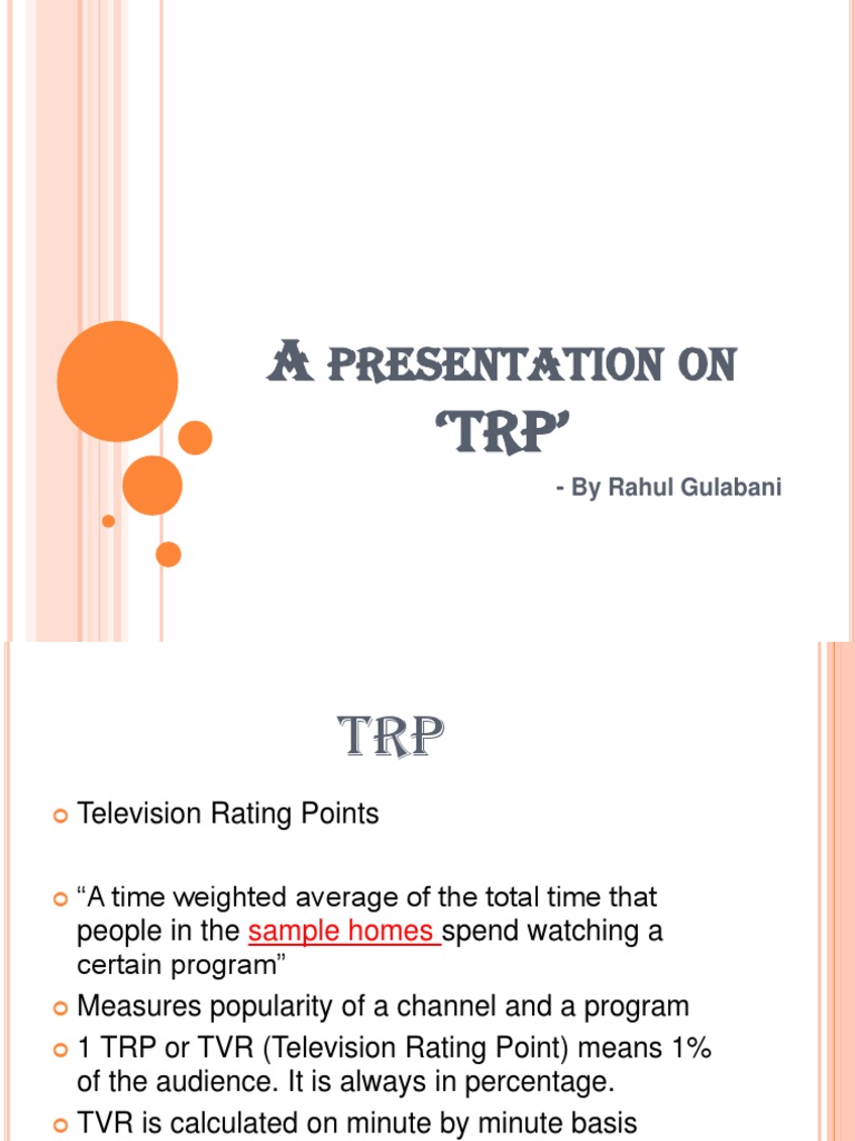 Understanding TRP and TVR in Television | PDF | Audience Measurement ...