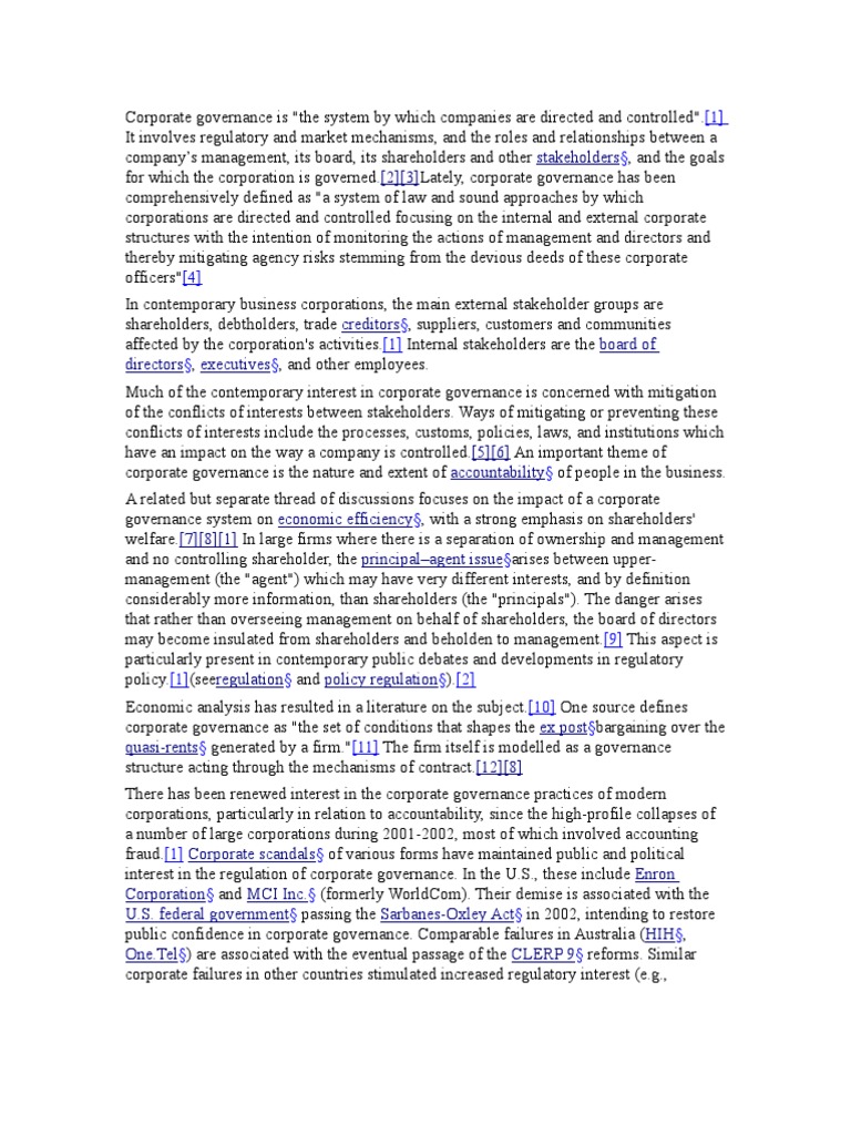 Corporate Governance | PDF