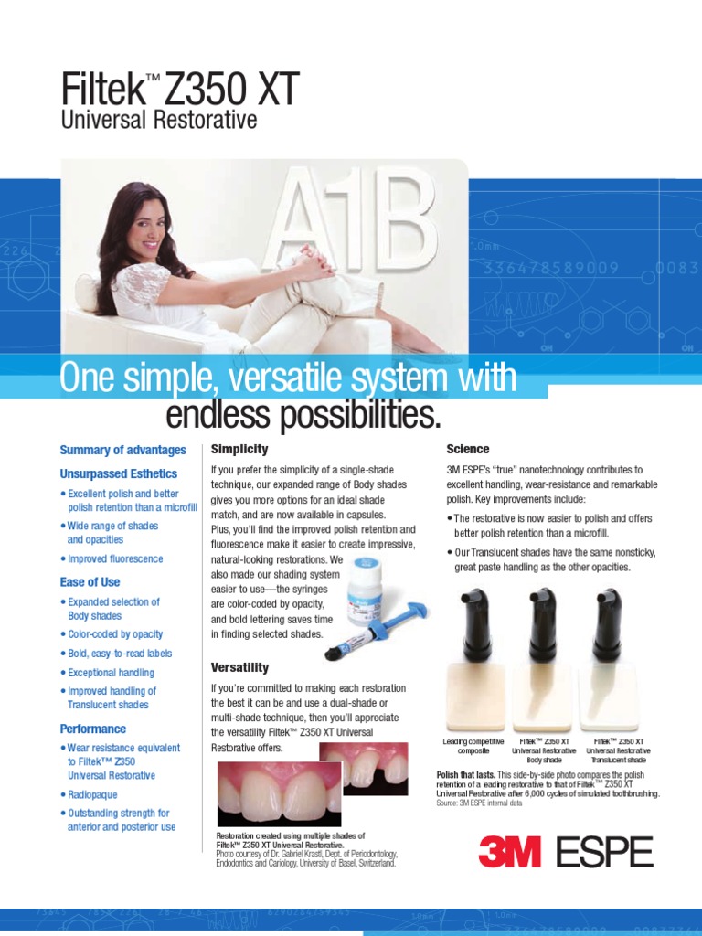 Filtek Z350 XT: One Simple, Versatile System With | PDF | Mouth | Nature