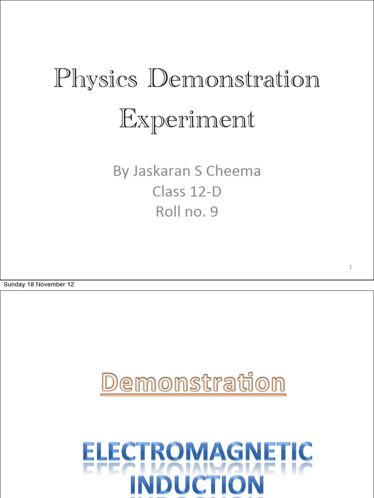 Physics Demo Experiment Class 12 | PDF | Inductor | Electromagnetic ...