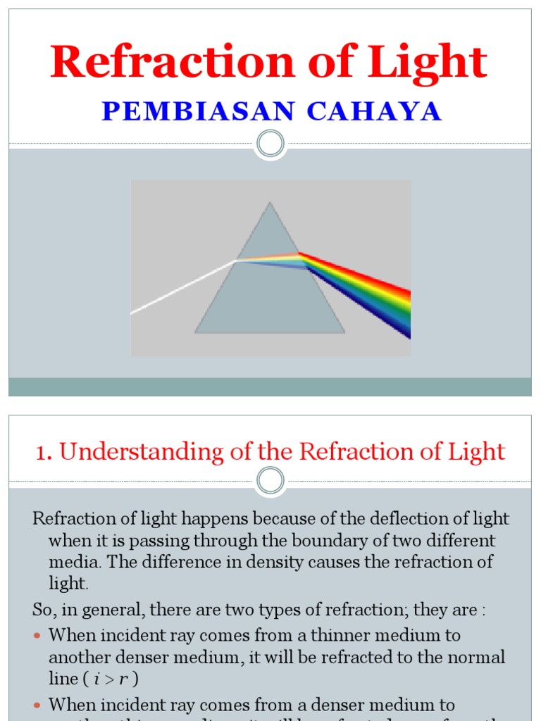 Refraction of Light | PDF | Lens (Optics) | Refraction