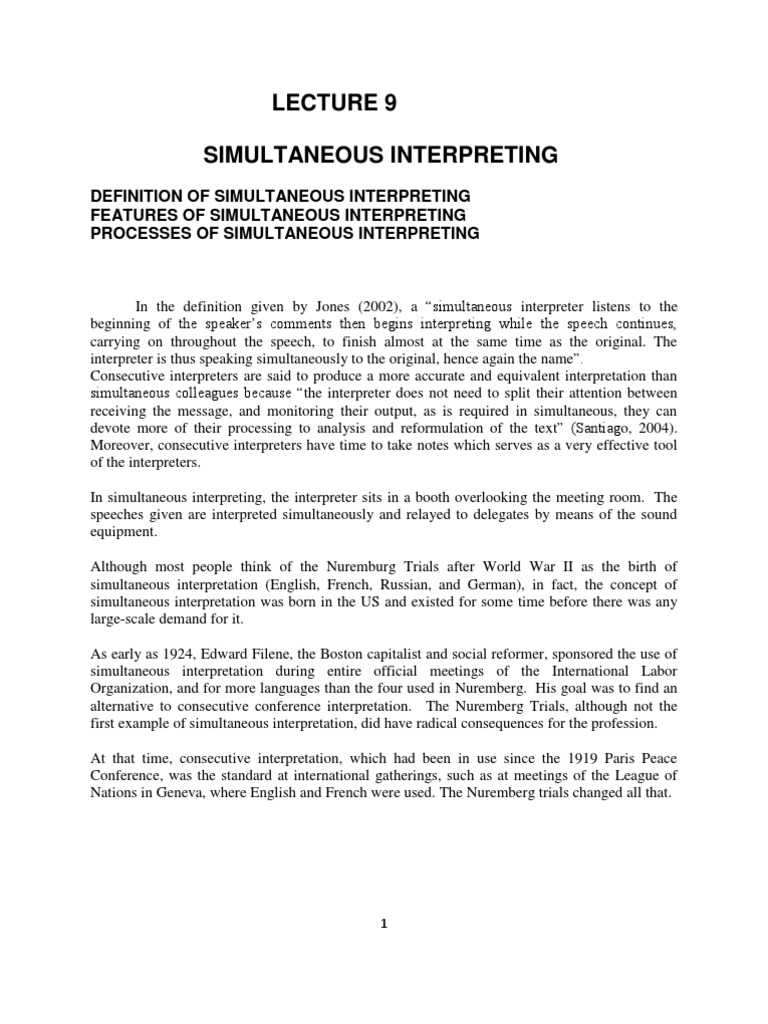 Simultaneous Interpreting | PDF | Language Interpretation | Memory