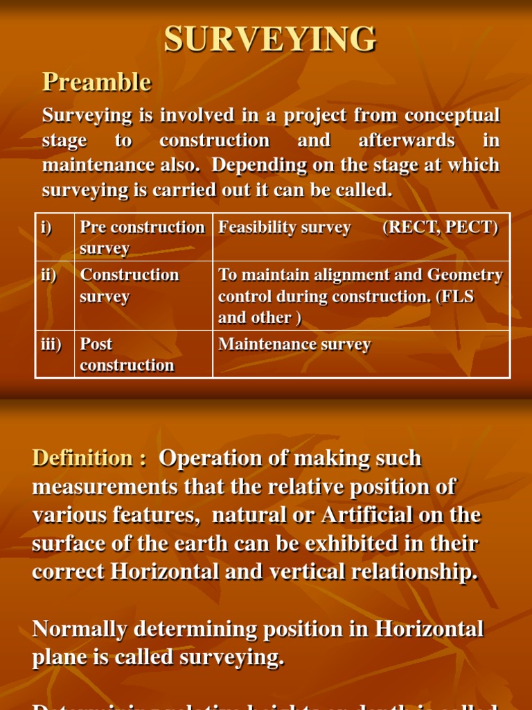 Basics of Surveying | PDF | Surveying | Sea Level