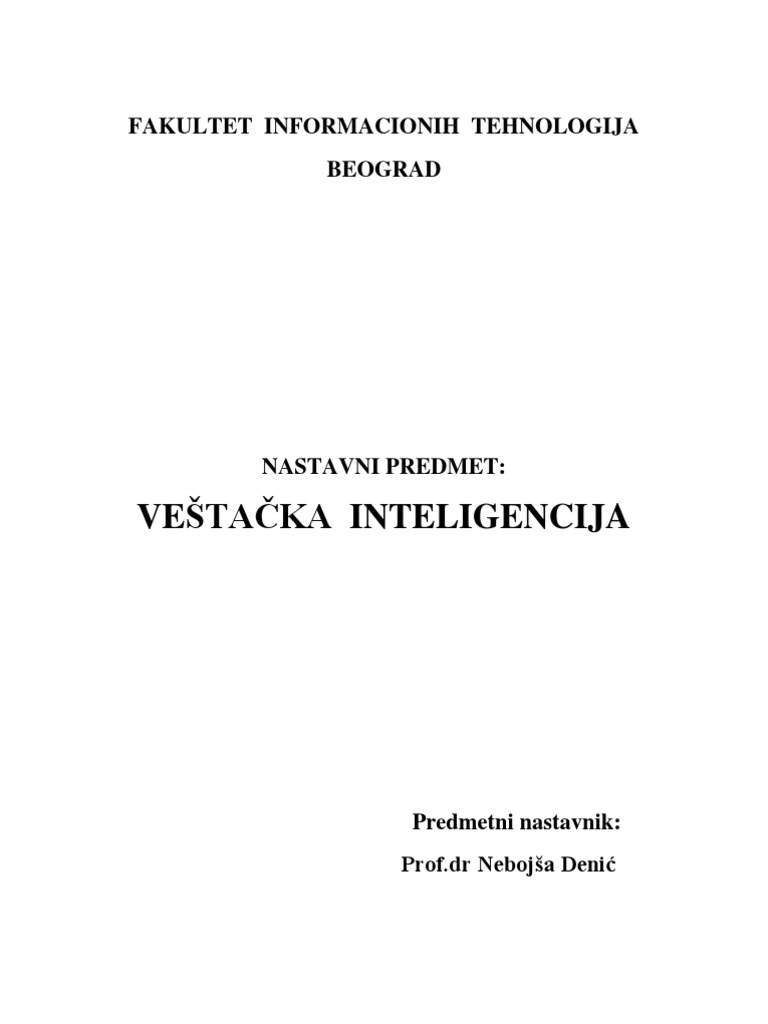 Vestacka Inteligencija | PDF