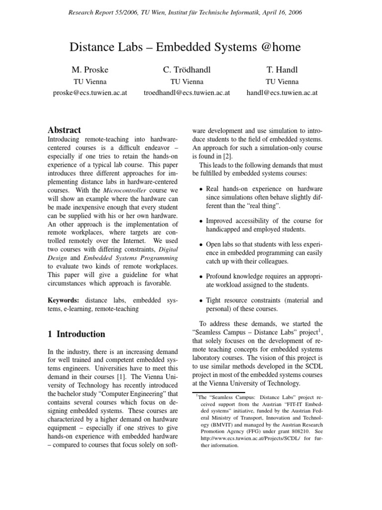Distance Labs Embedded Systems @home | PDF | Embedded System | Personal ...