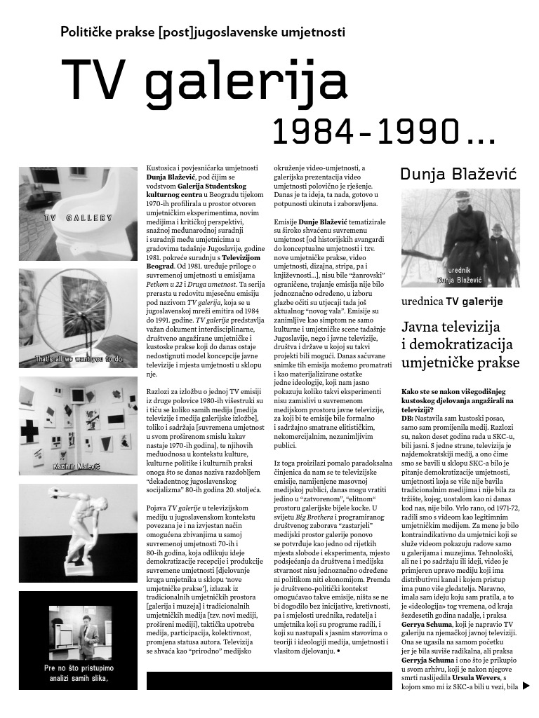 TV Galerija, Novine Galerije Nova | PDF