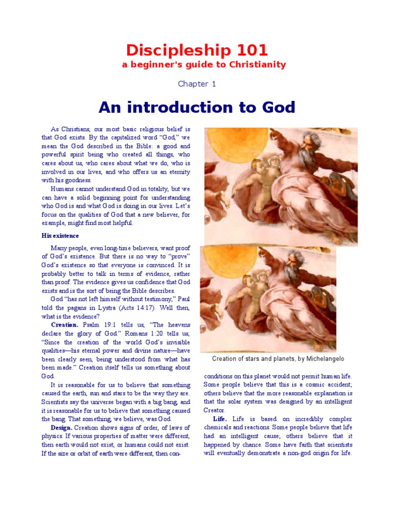 An Introduction To God: Discipleship 101 | PDF | Omnipotence | God
