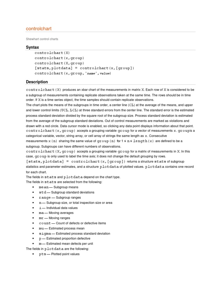 Controlchart: Syntax | Download Free PDF | Standard Error | Standard ...