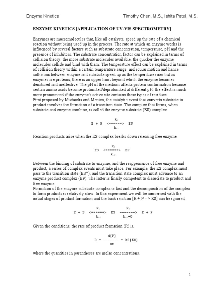 Enzyme Kinetics | PDF | Enzyme Kinetics | Enzyme Inhibitor
