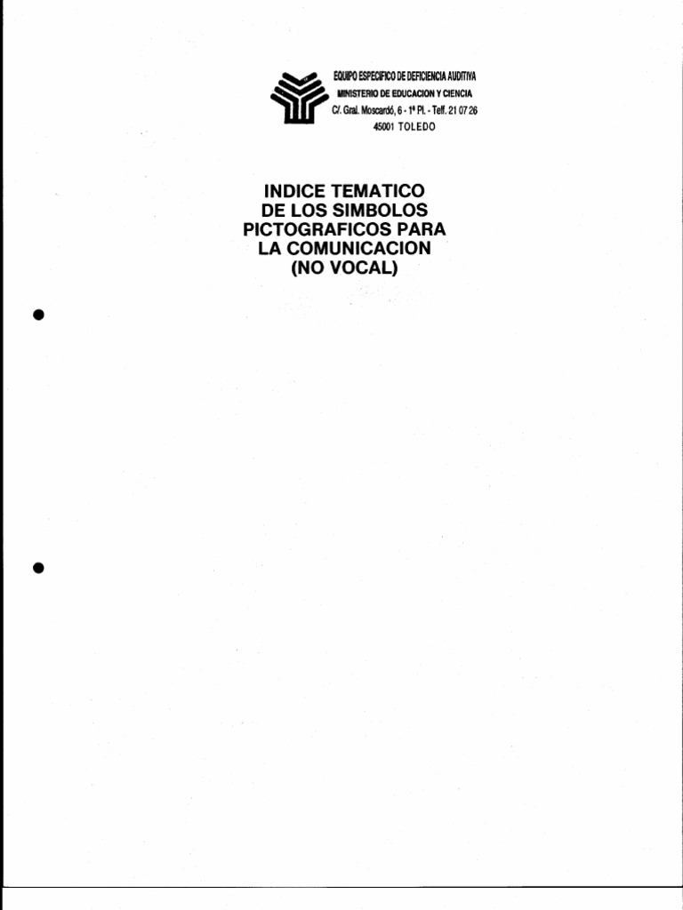 Indice Tematico de Los Simbolos Pictograficos para La Comunicacion 3000 ...