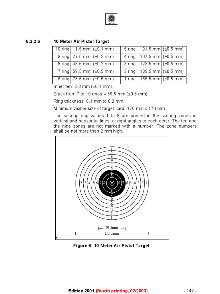 Air Pistol Target Dimensions | PDF