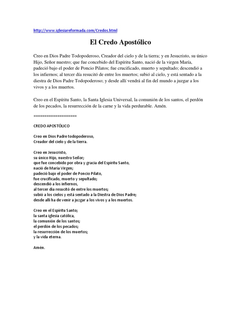 El Credo Apostólico
