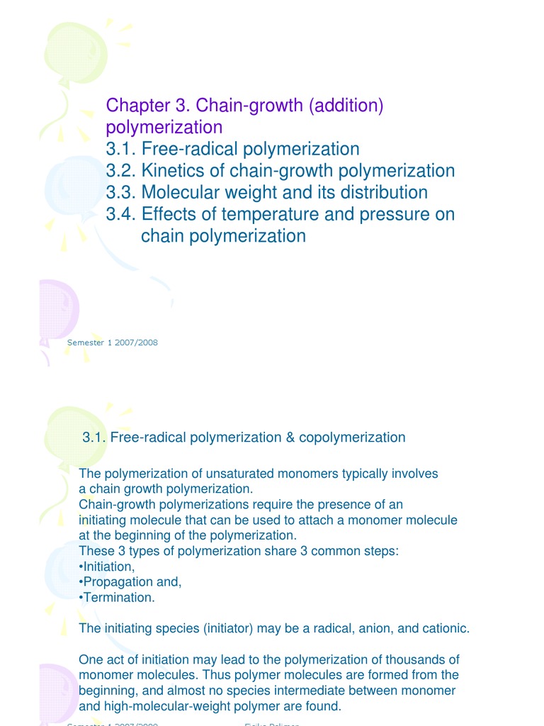 Chapter 3. Chain-Growth (Addition) Polymerization | PDF ...