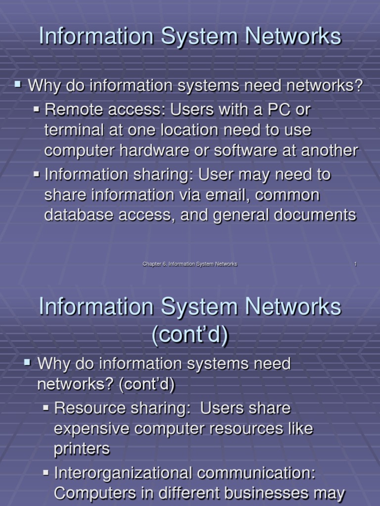 Chapter 6. Information System Networks 1 | PDF | Channel ...