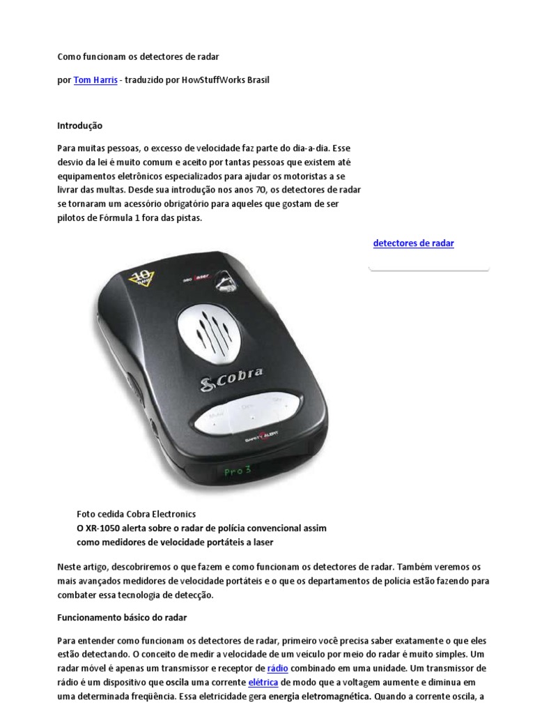 Como Funcionam Os Detectores de Radar | PDF | Radar | Onda de rádio