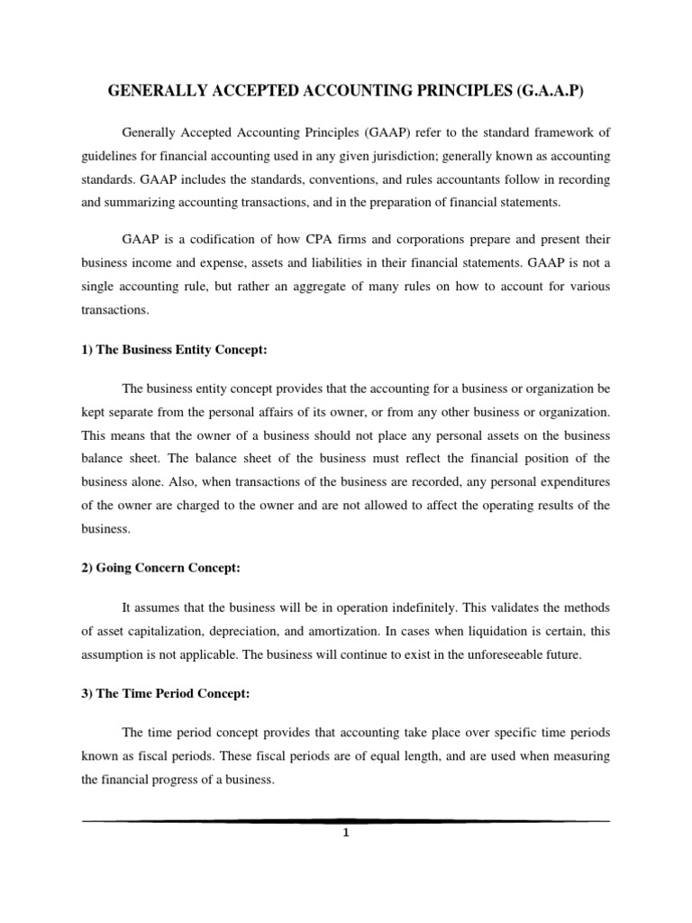Overview of GAAP Principles | PDF | Financial Statement | Financial ...