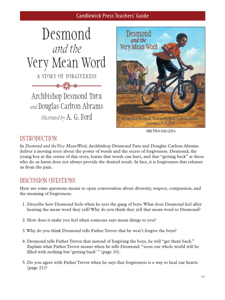 Desmond and The Very Mean Word Teachers' Guide | PDF | Compassion ...