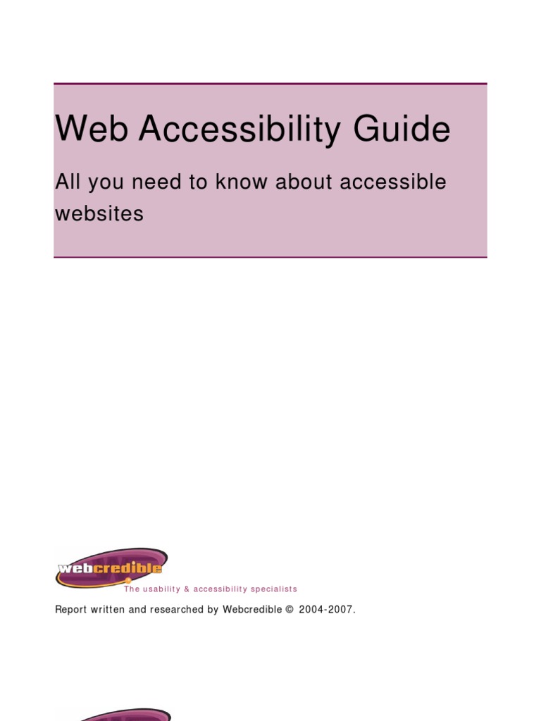 Web Accessibility Guide | PDF | Accessibility | Websites Web Accessibility Guide | PDF | Accessibility | Websites