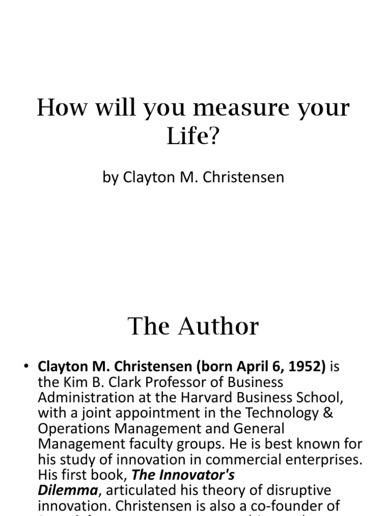 Measuring Your Life by Christensen | PDF | Disruptive Innovation ...