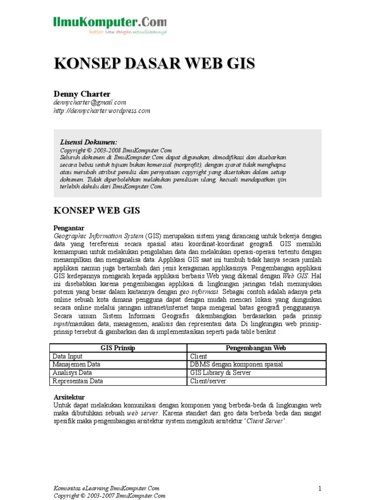 Konsep Dasar Web GIS | PDF | Komputer
