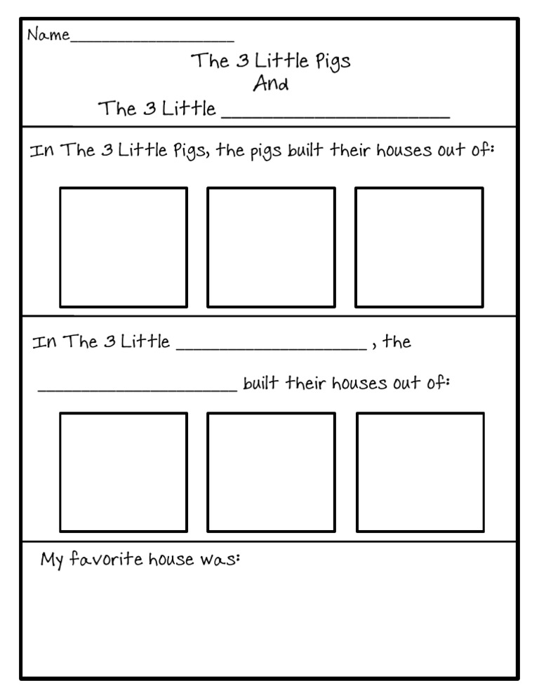 The 3 Little Pigs House Building Activity | PDF