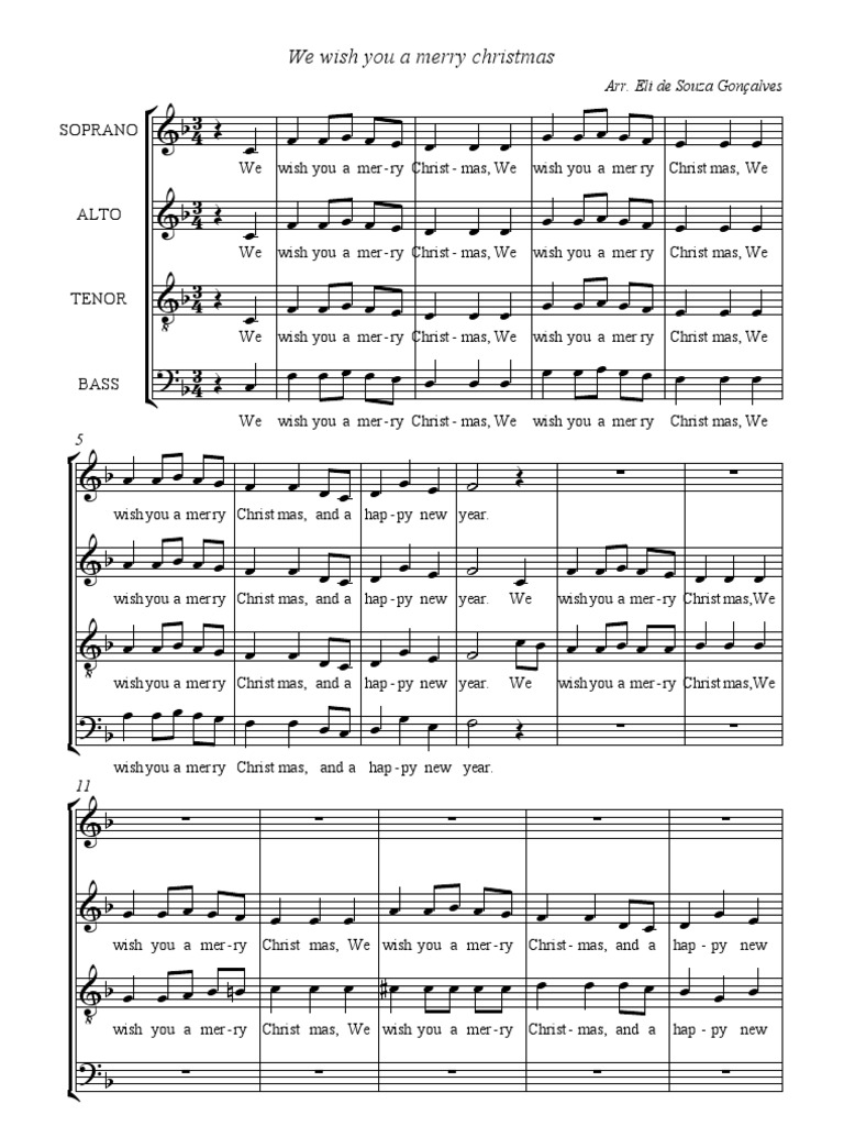 We Wish You a Merry Christmas SATB | PDF | Vocal Music | Choral Music