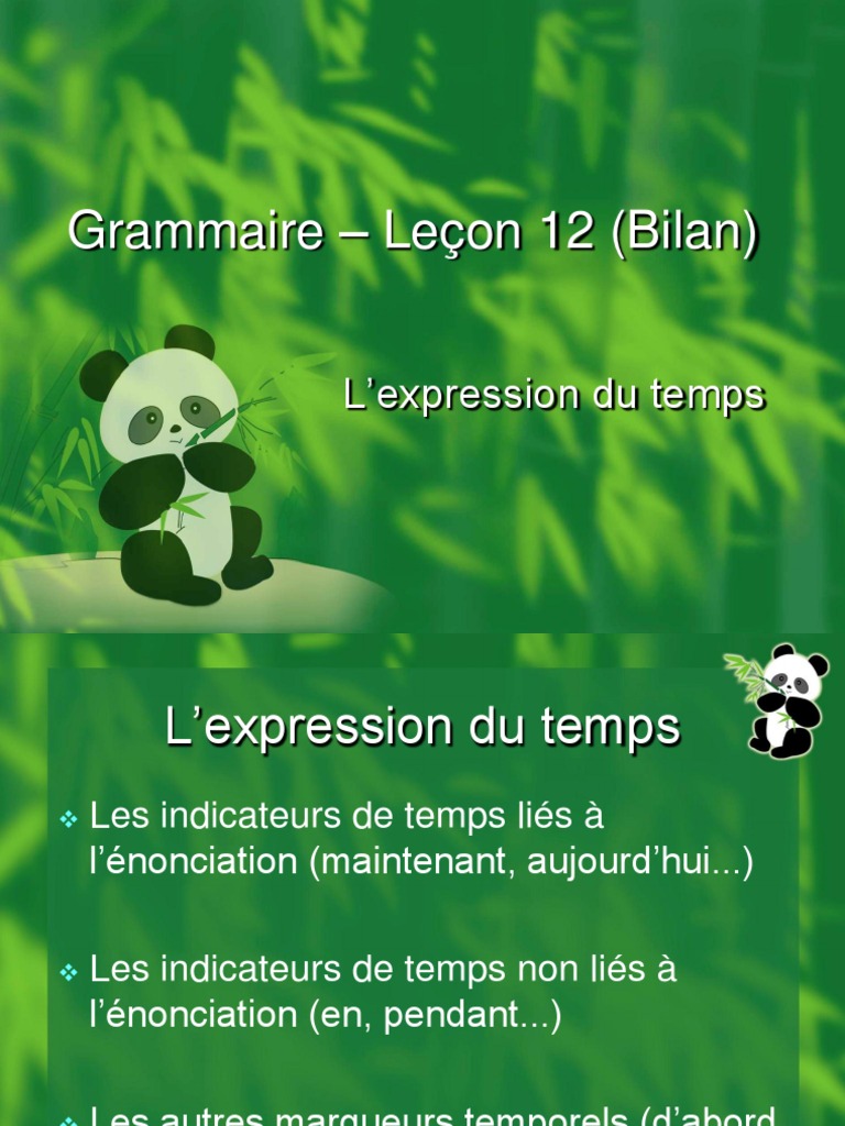 L'expression Du Temps | PDF | Clause | Verbe