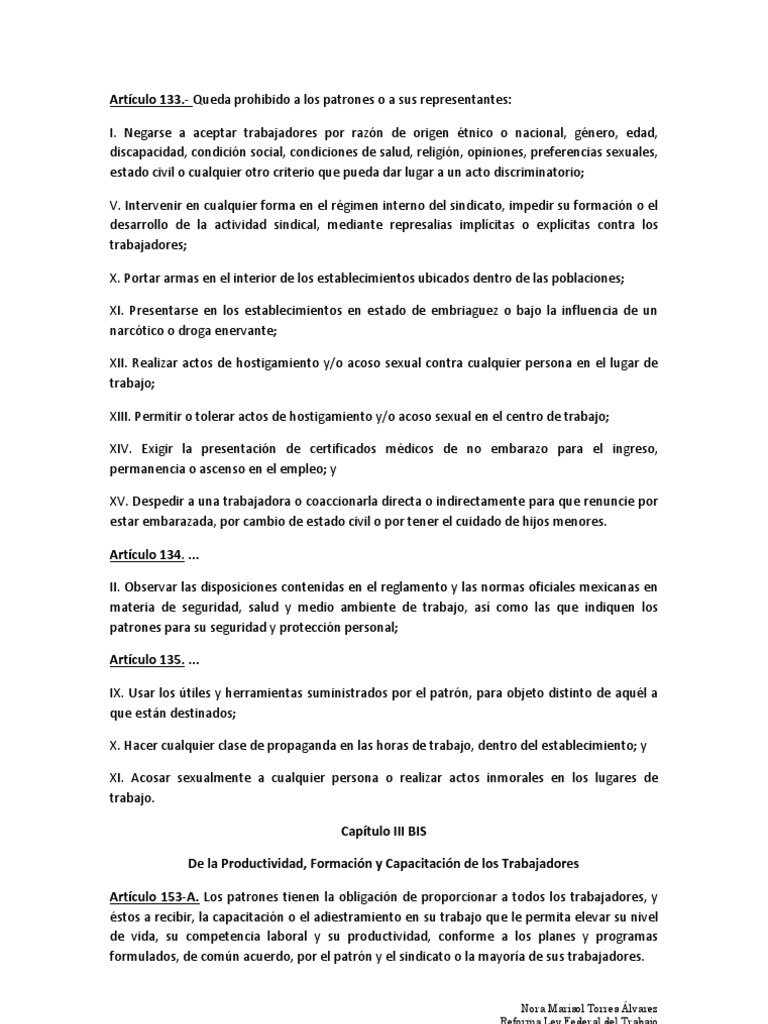 Artículo 133 | PDF | Derecho laboral | Federación