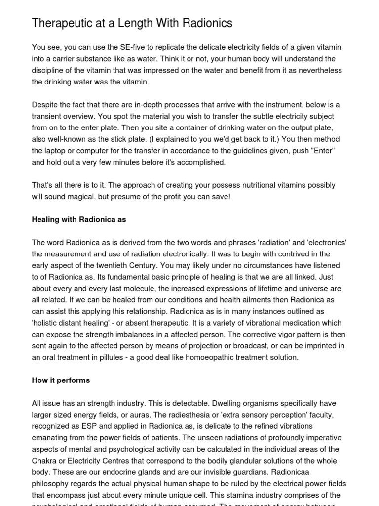 Healing at A Distance With Radionics.20130205.220038 | PDF | Wellness ...