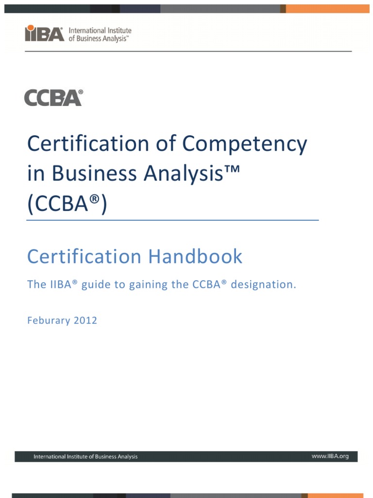 CCBA Handbook | PDF | Business Analysis | Competence (Human Resources)