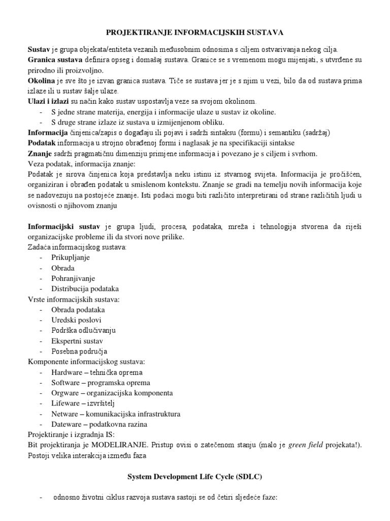 Projektiranje Informacijskih Sustava | PDF