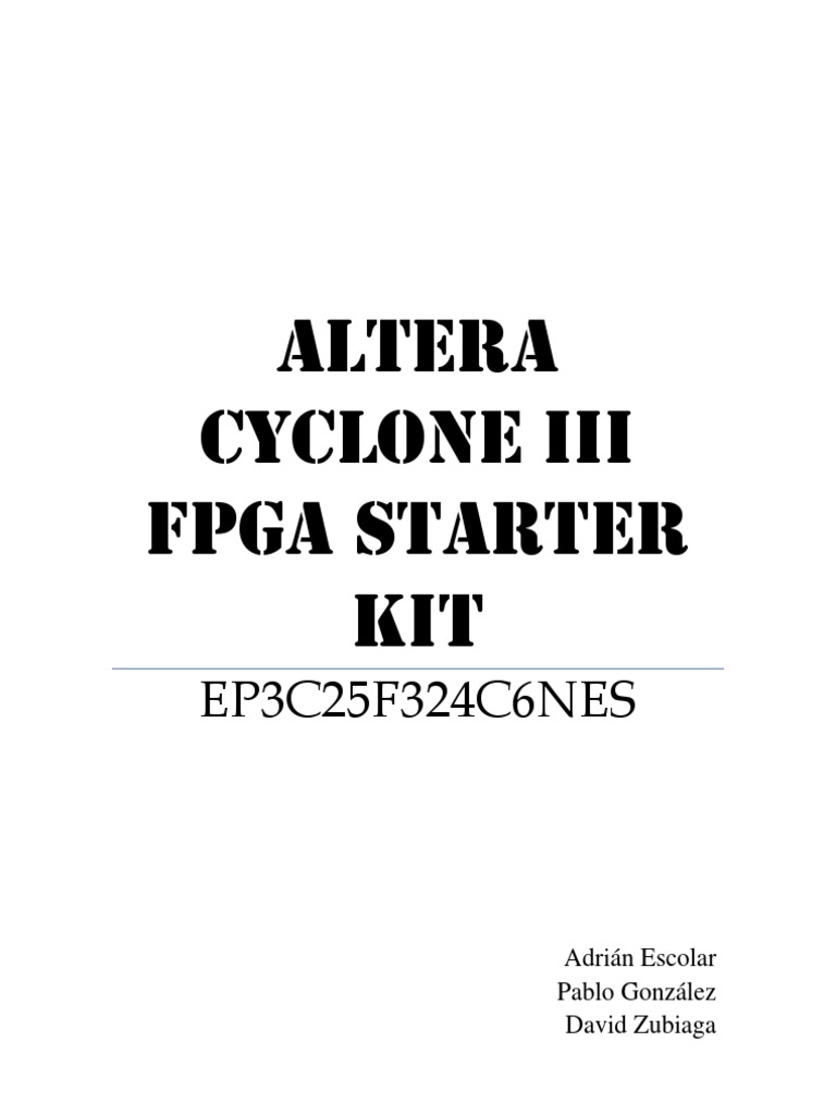 Kit de inicio FPGA Altera Cyclone III | PDF | Lenguaje de programación ...