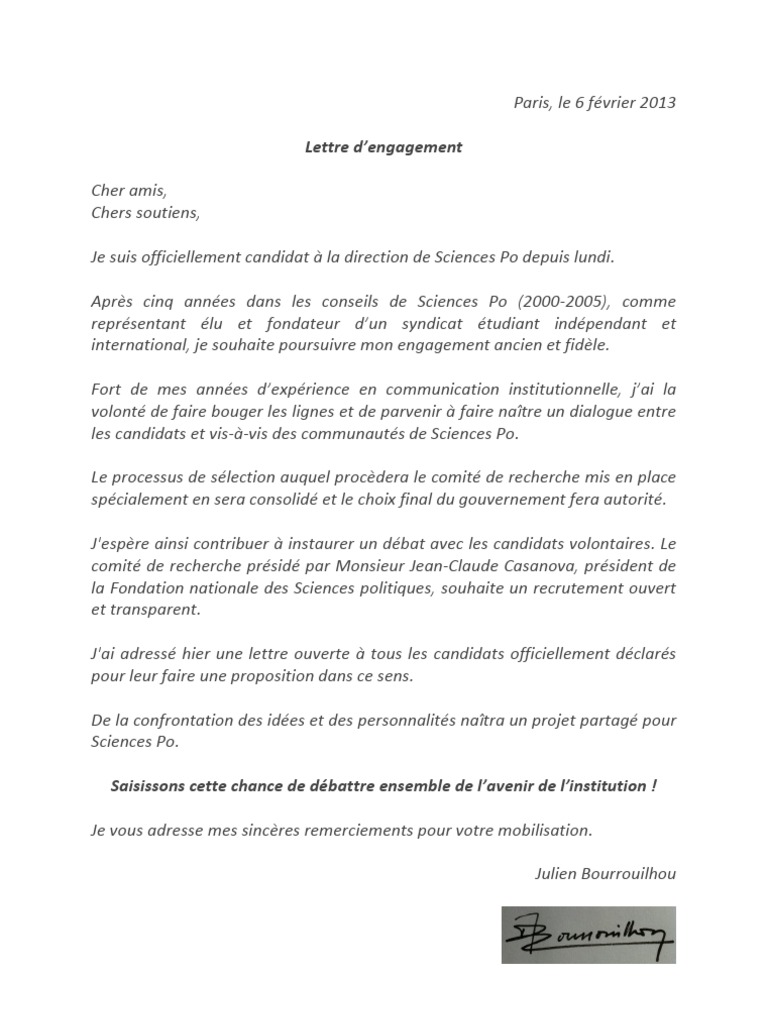 Lettre D'engagement | PDF