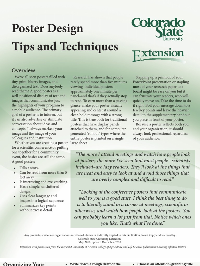 Poster Design Tips | PDF | Career & Growth | Business