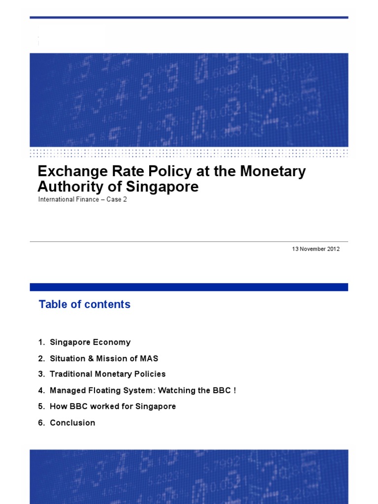 MAS Exchange Rate Policy Overview | PDF | Floating Exchange Rate ...