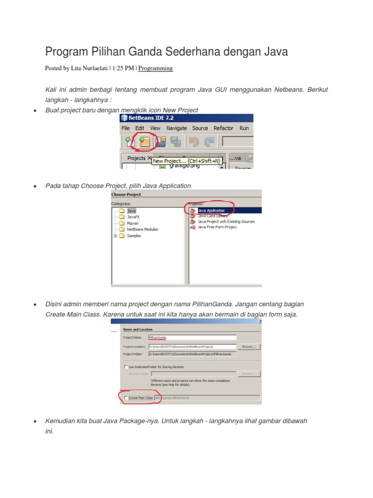 Program Pilihan Ganda Sederhana Dengan Java | PDF | Komputer