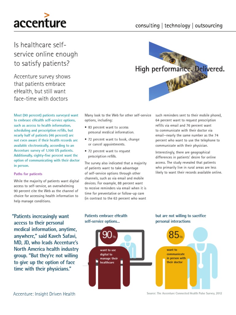 Accenture Is Healthcare Self Service Online Enough To Satisfy Patients ...