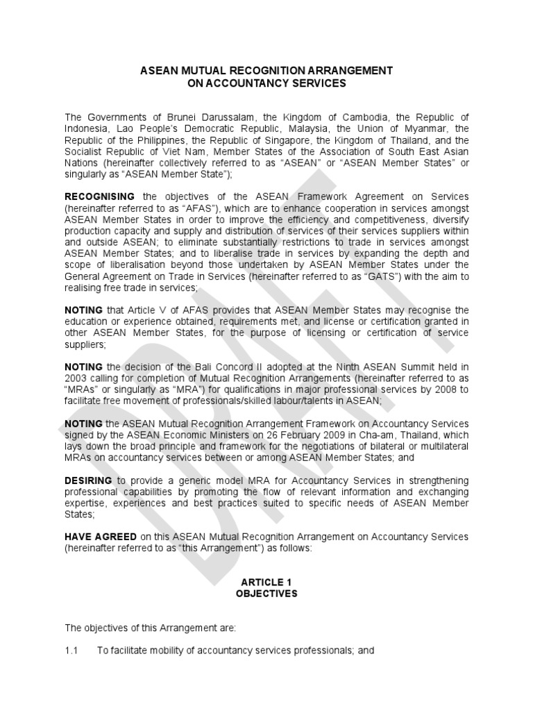 Asean Mra | PDF | Association Of Southeast Asian Nations | Accountant