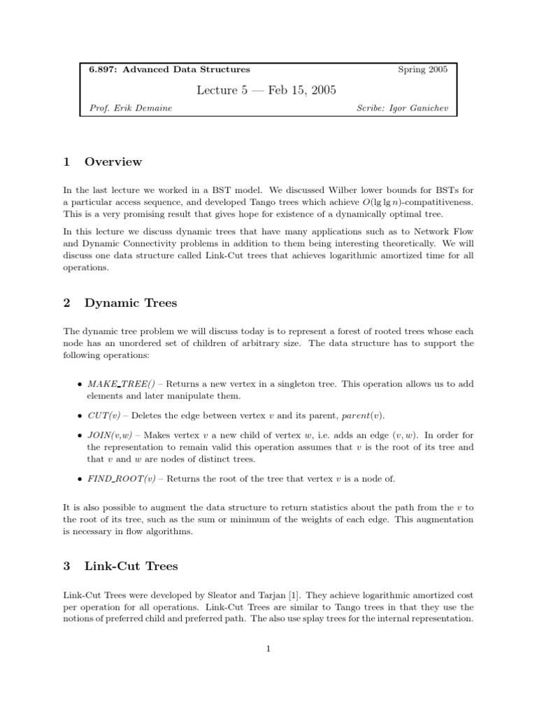Dynamic Trees | PDF | Theoretical Computer Science | Graph Theory