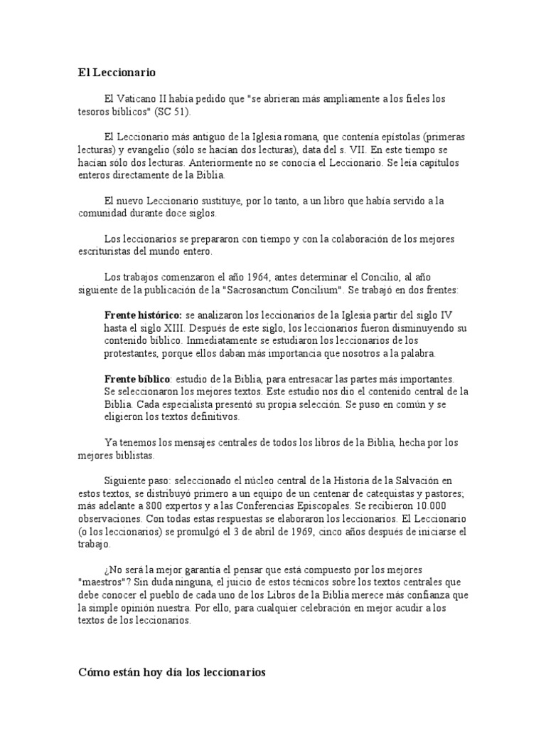 El Leccionario | PDF | Misa (liturgia) | Salmos