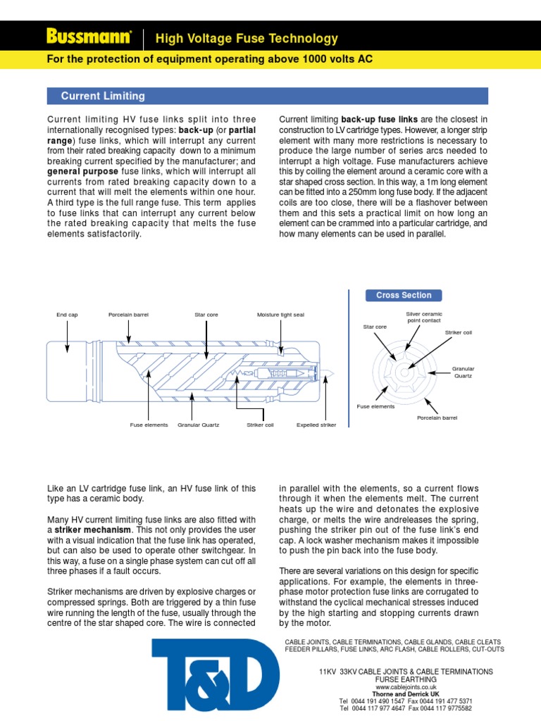 Bussmann High Voltage Fuses Catalogue | PDF