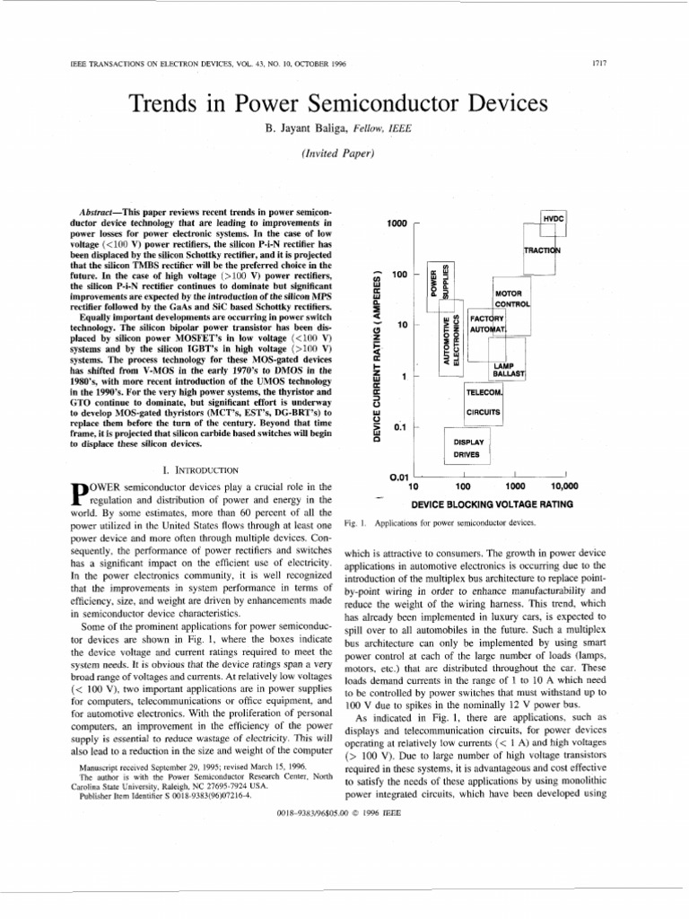 Trends in Power Semiconductor Devices | PDF | Mosfet | Field Effect ...