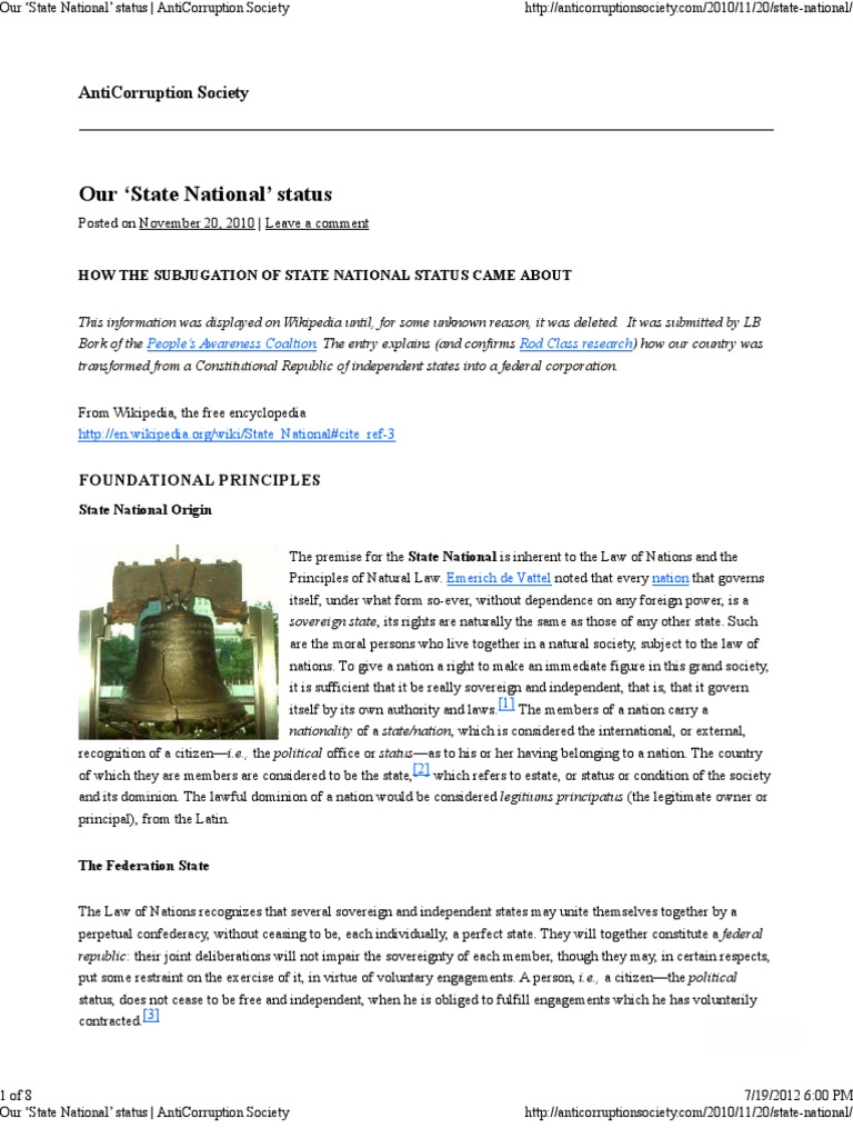 State National Status | PDF | Sovereign State | Citizenship