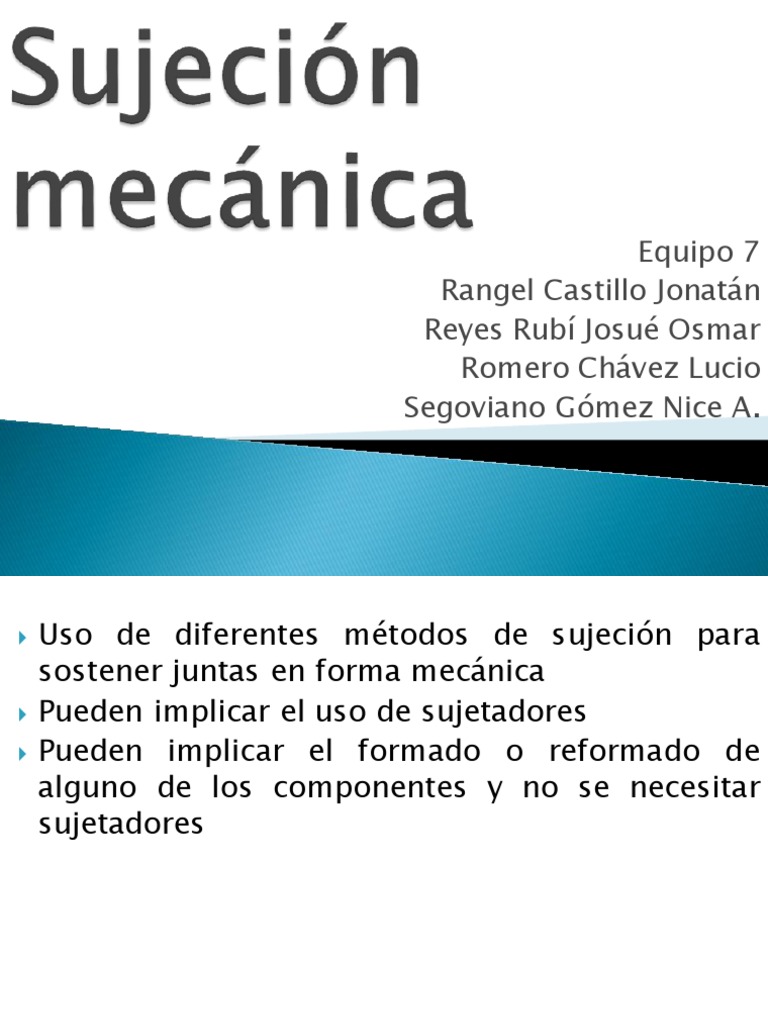 Sujeción Mecánica | PDF | Tornillo | Herramientas