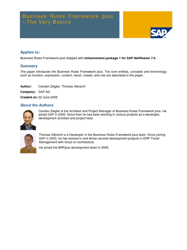 BRF Plus Basics | PDF | Data Type | Parameter (Computer Programming)