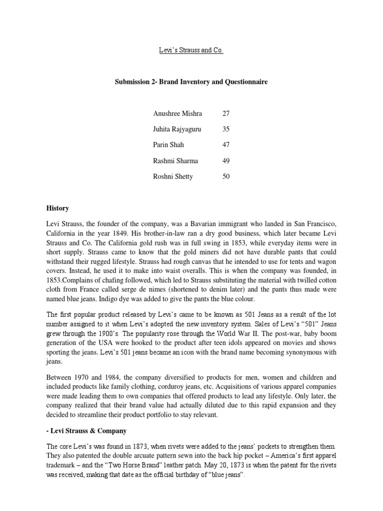 Levis Case Summary | PDF | Jeans | Brand